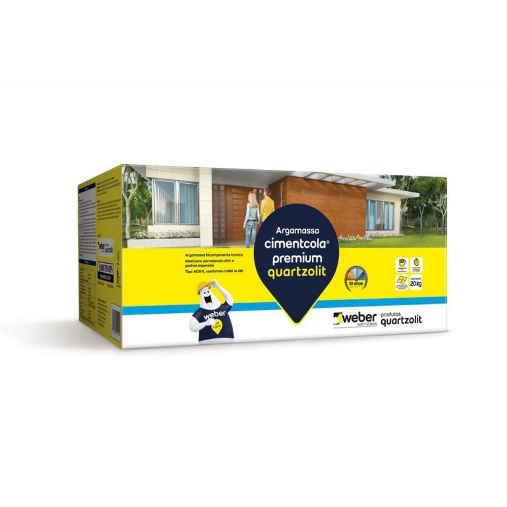 Argamassa Cimentcola Premium Bicomponente Branco 20kg - Quartzolit - revest