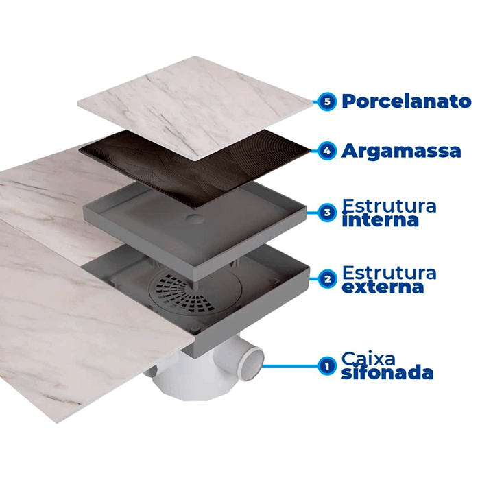 Ralo Linear Quadrado Oculto 15x15cm Bege Claro - Multicerto - Revest
