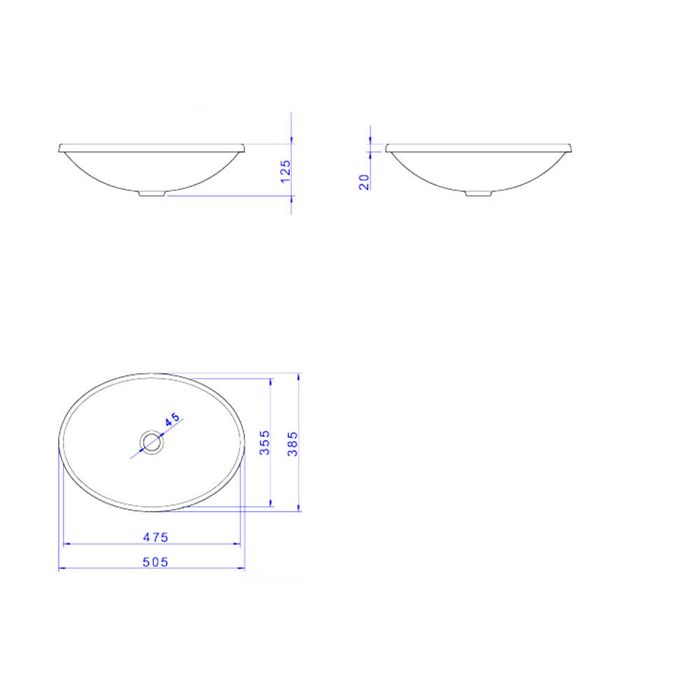 Cuba Sobrepor Oval L680 17 Branco 500x385 Mm - Deca - Revest