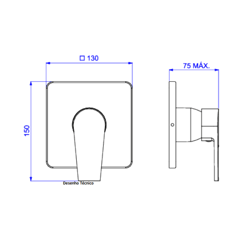 Acabamento Monocomando Level Chuveiro Bp/ap Black Matte - Deca - Revest