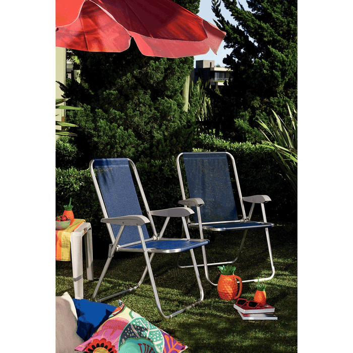 Kit 6 Cadeiras De Praia Creta Master Azul Escuro - Tramontina - Revest