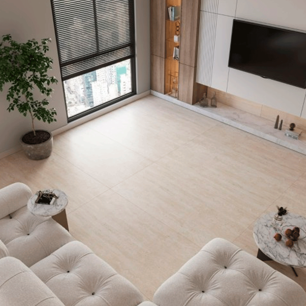 Porcelanato Travertino Navona Satin Esmaltado Retificado 120x120 - Biancogres - Revest